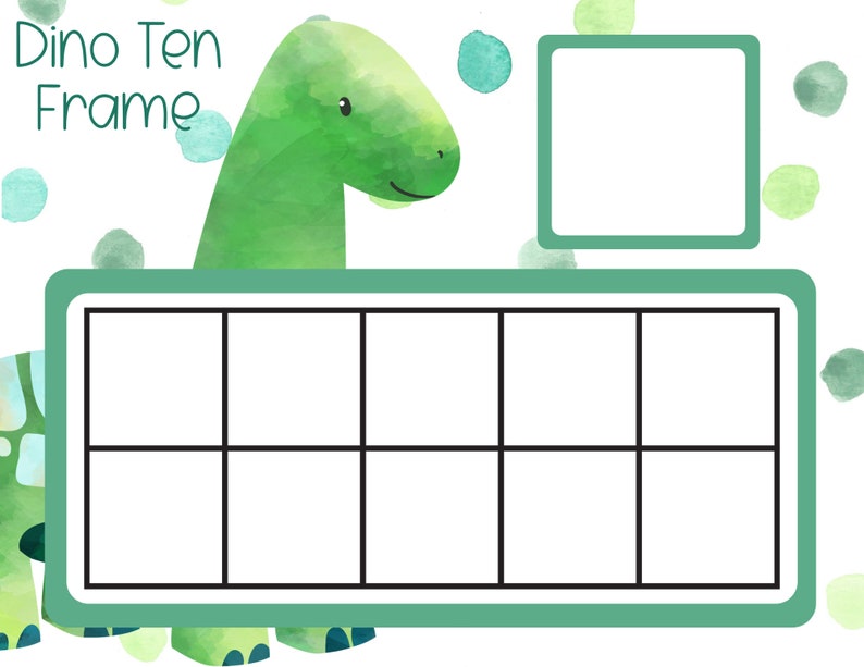 Dino Ten Frame Numbers 1-10 Count and Match Montessori - Etsy