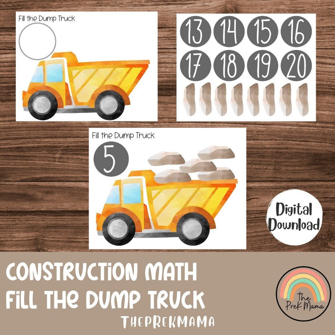 Construction Counting Activity Preschool Worksheet Preschool | Etsy