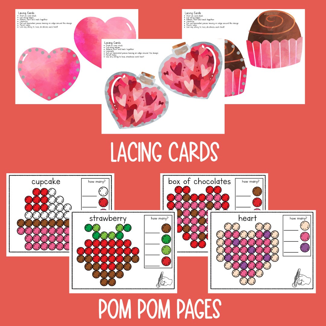 Valentine's Day Fine Motor Bundle, Preschool Fine Motor, Valentine ...