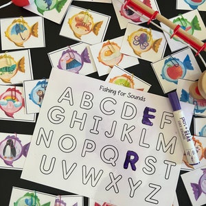 Fishing for Sounds, Activity for Kids, Preschool Letters, Alphabet ...