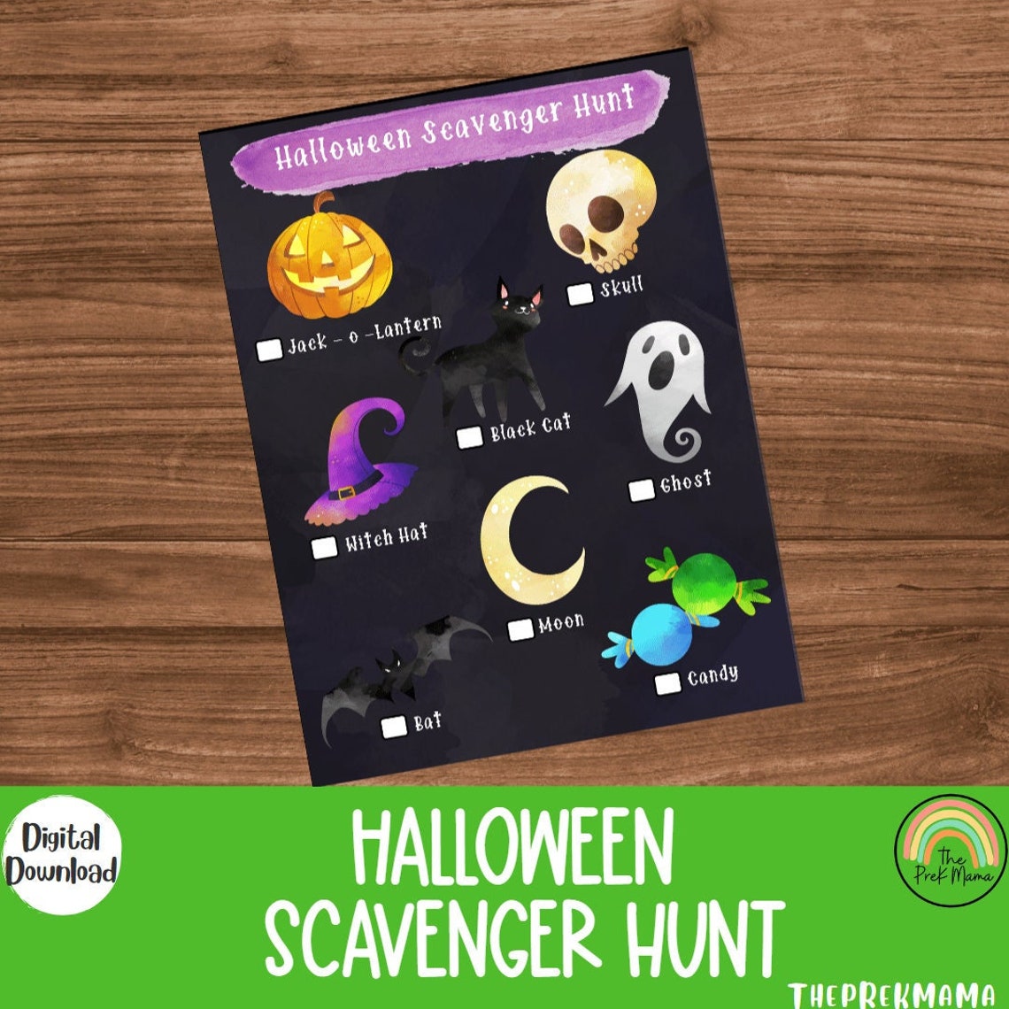 Halloween Scavenger Hunt Preschool Printable Halloween - Etsy
