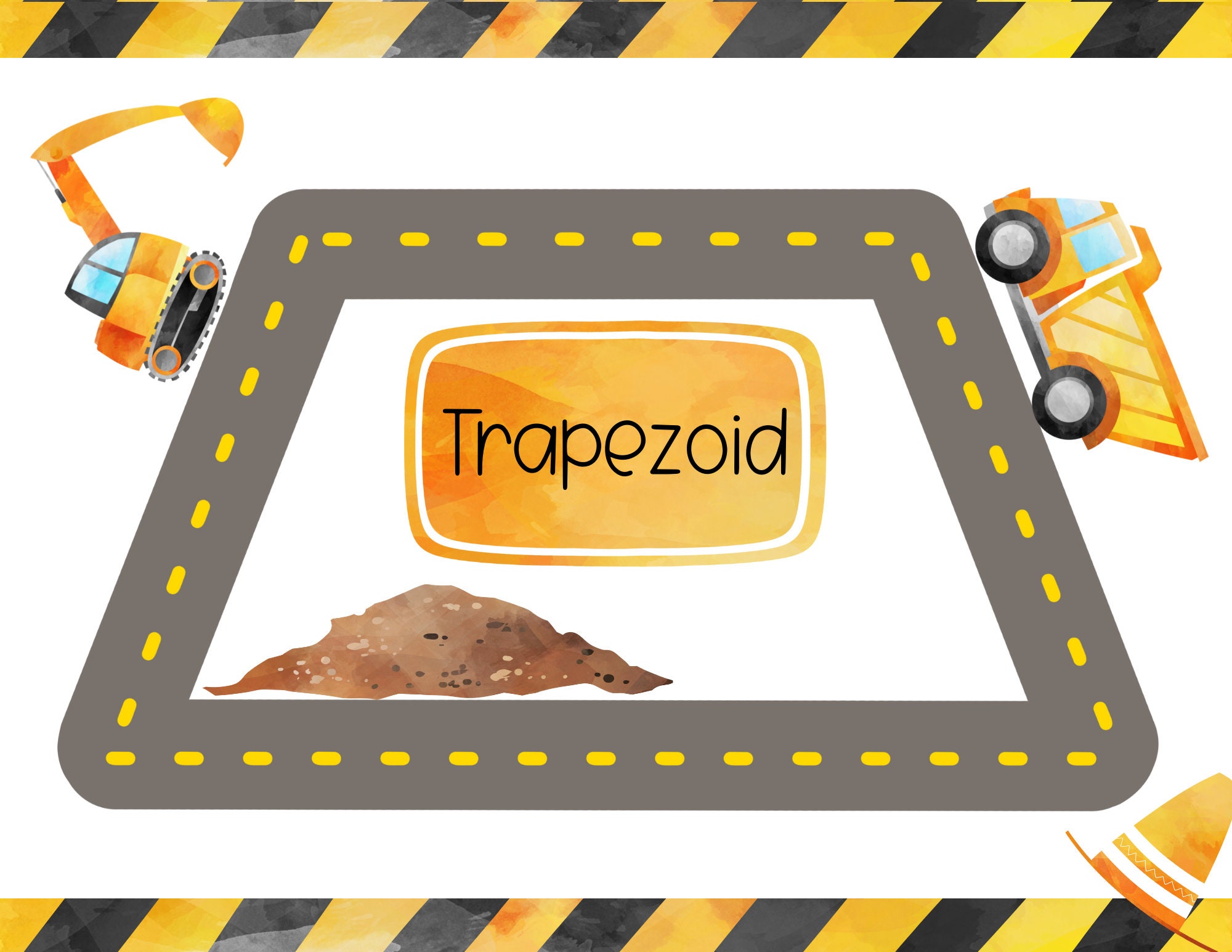 Construction Road Shape Posters, Preschool Printables, Preschool ...