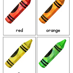 Montessori 3 Part Color Cards Preschool Printable | Etsy