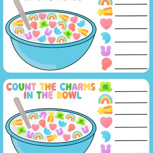 Count the Charms, Lucky Cereal Preschool Printable, Homeschool Resource ...