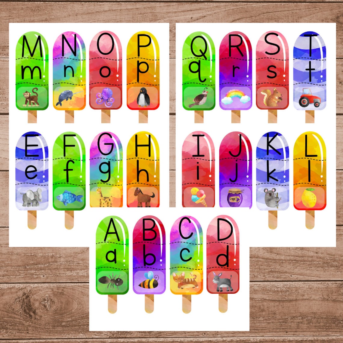 Popsicle Alphabet Beginning Sounds, Preschool Worksheet, Preschool ...