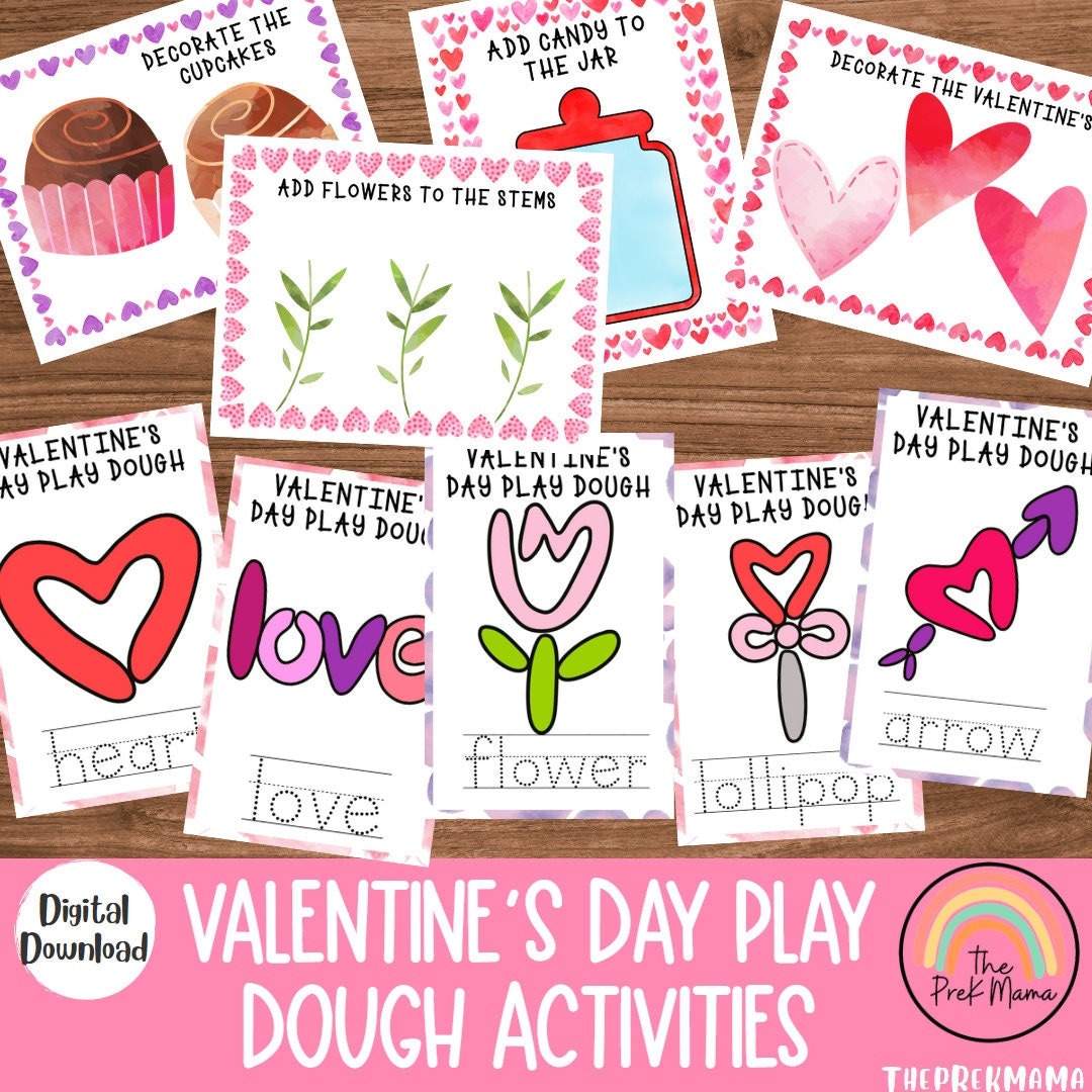Valentine's Day Play Dough Activities, Valentine's Day Preschool ...