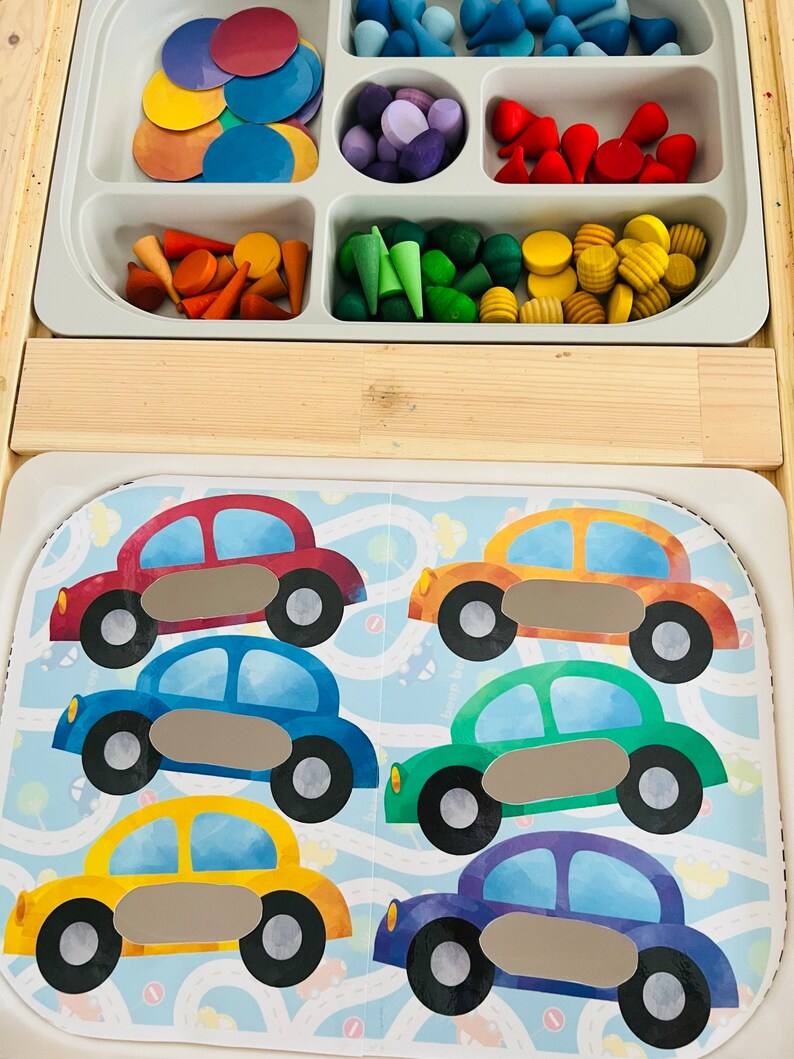 Cars Color Match Flisat Inserts, Flisat Table, Flisat Insert Printable ...