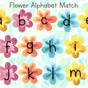 Flower Alphabet Match, Spring Preschool Printable, Spring Printable ...