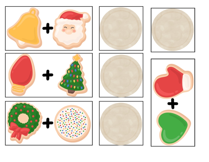 Christmas Cookie Addition Christmas Math Christmas Preschool - Etsy