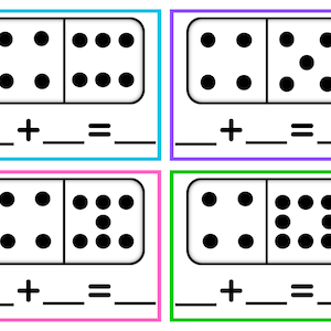 Domino Addition Cards, Math Task Box, Montessori Printable, Homeschool ...