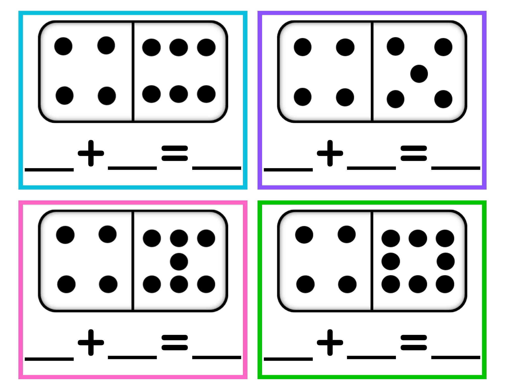 Domino Addition Cards, Math Task Box, Montessori Printable, Homeschool ...