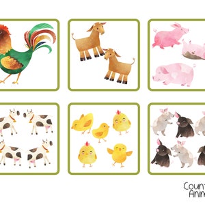 FARM Count the Animals Montessori Materials Preschool - Etsy