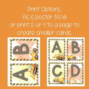 Construction Road Alphabet Posters, Preschool Printable, Educational ...