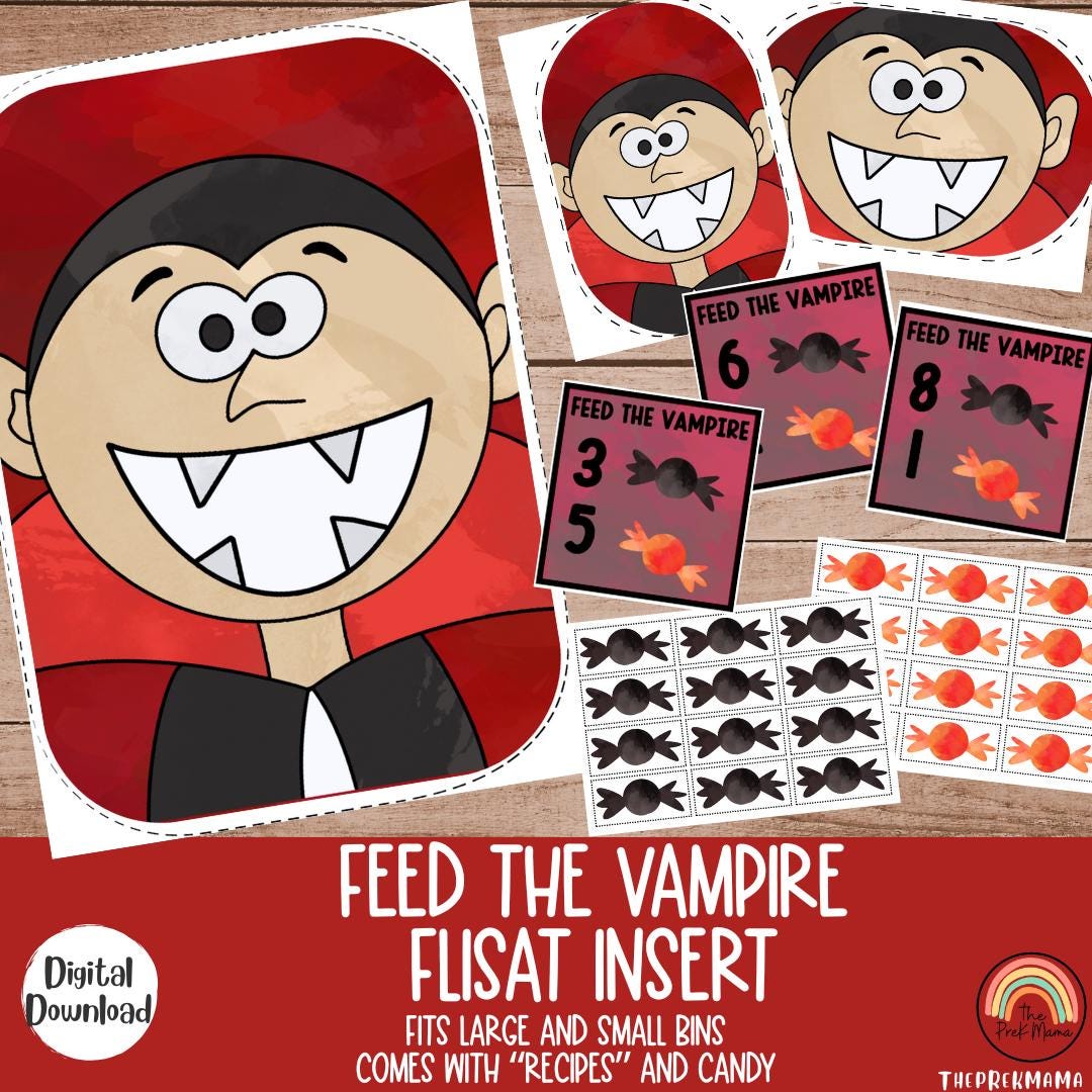 Feed the Vampire Halloween Flisat Insert, Halloween Flisat Insert ...