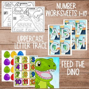 Dino Bundle, Dinosaur Preschool Worksheets, Preschool Printable ...