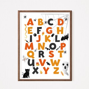 Halloween Poster, Alphabet and Numbers, Educational Poster, Classroom ...