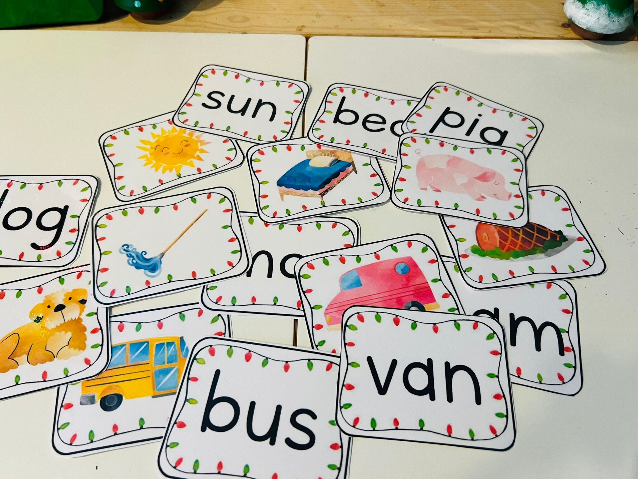 Christmas CVC Matching Cards, Christmas Preschool Printable, Christmas ...