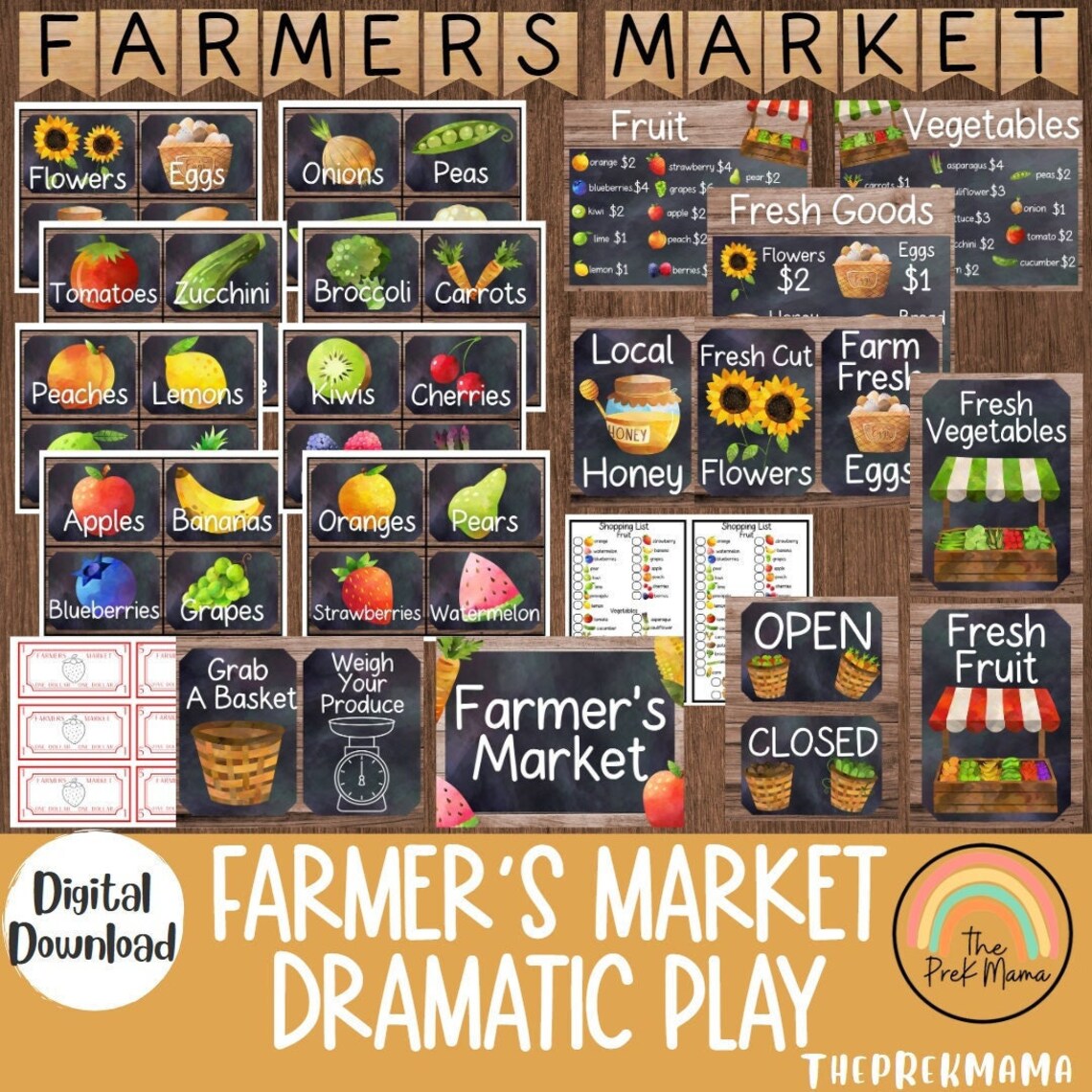 Farmer's Market Dramatic Play, Pretend Play, Classroom Dramatic Play ...