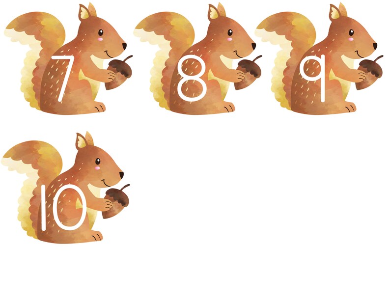 Squirrely Numbers, Math Activity for Preschool, Autumn Printable ...