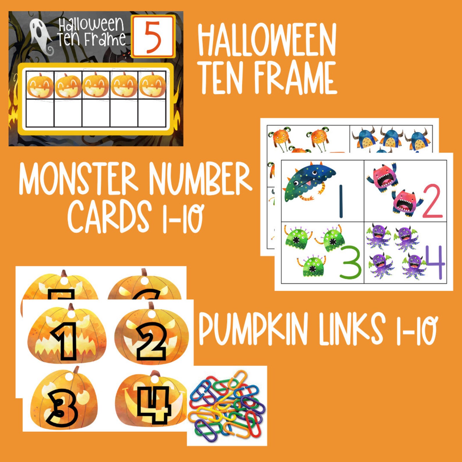 Halloween Math Bundle, Halloween Math, Halloween Preschool Printable ...