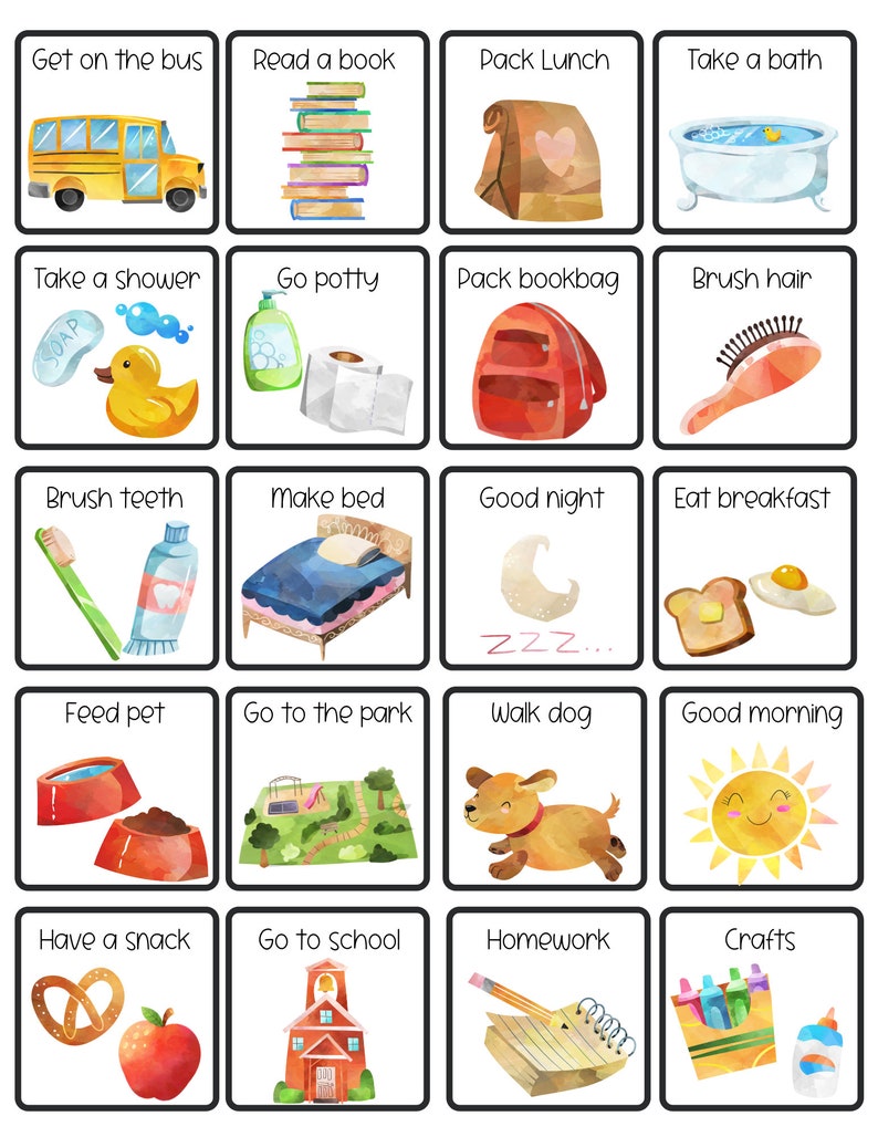 My Daily Routine Chart Printable Chore Chart Routine Chart - Etsy