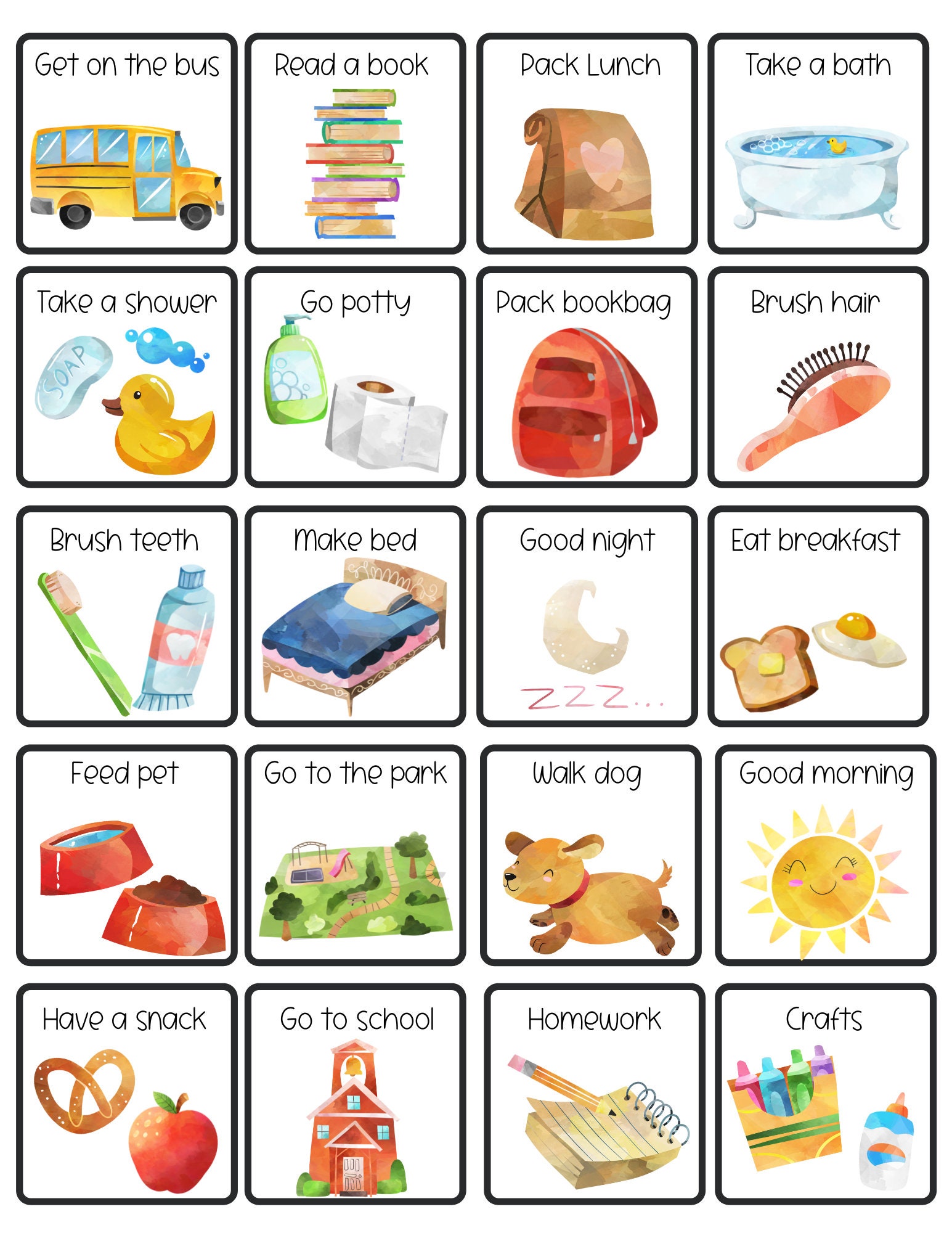 My Daily Routine Chart Printable Chore Chart Routine Chart - Etsy Australia