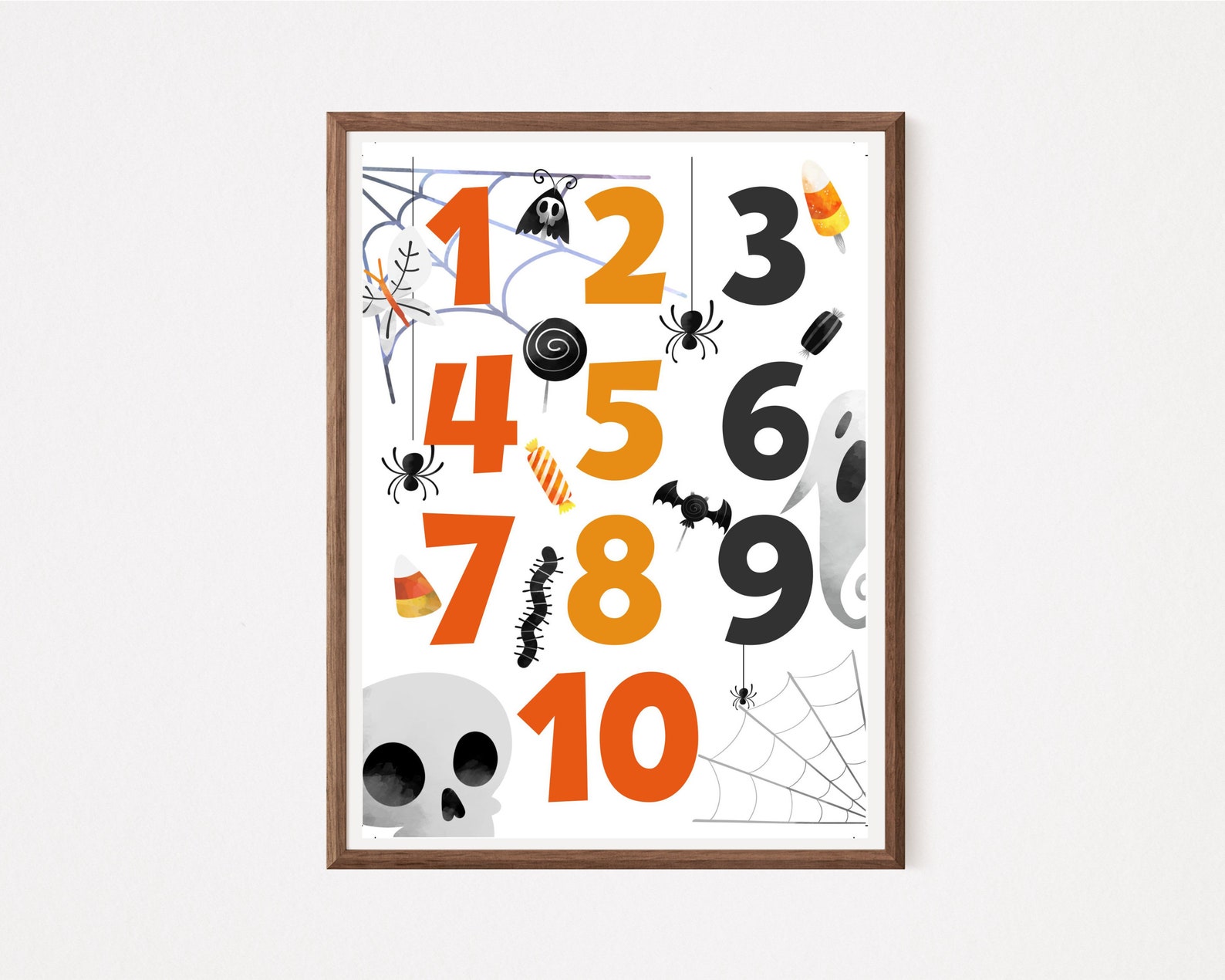 Halloween Poster Alphabet and Numbers Educational Poster - Etsy