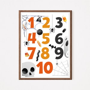 Halloween Poster, Alphabet and Numbers, Educational Poster, Classroom ...