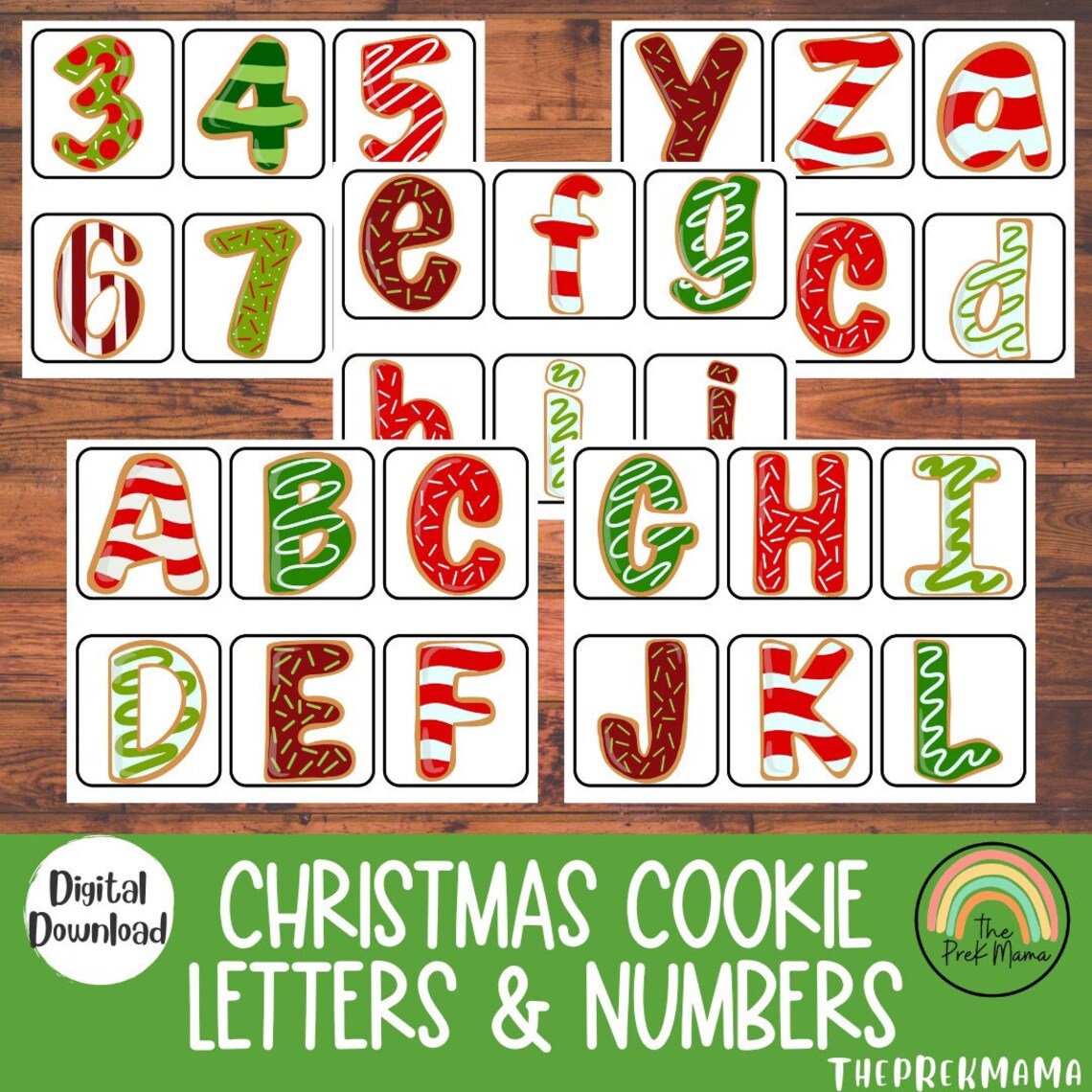 Christmas Cookie Alphabet and Numbers Preschool Printable - Etsy