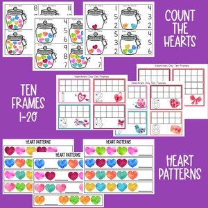 Valentine's Day Math Bundle, Preschool Printable, Valentines Pintables ...