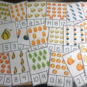Fall Count and Clip Cards, Preschool Printable, Preschool Math ...