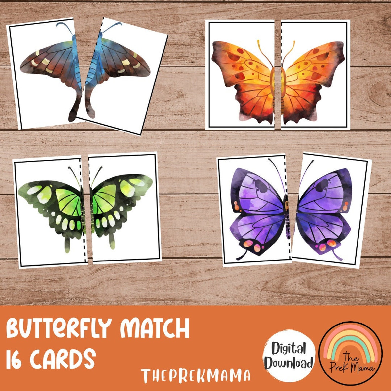 Butterfly Match Preschool Printable Preschool Game | Etsy