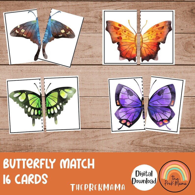 Butterfly Match Preschool Printable Preschool Game | Etsy