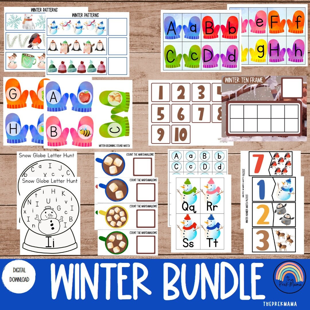Winter Bundle, Preschool Curriculum, Winter Preschool Printable ...
