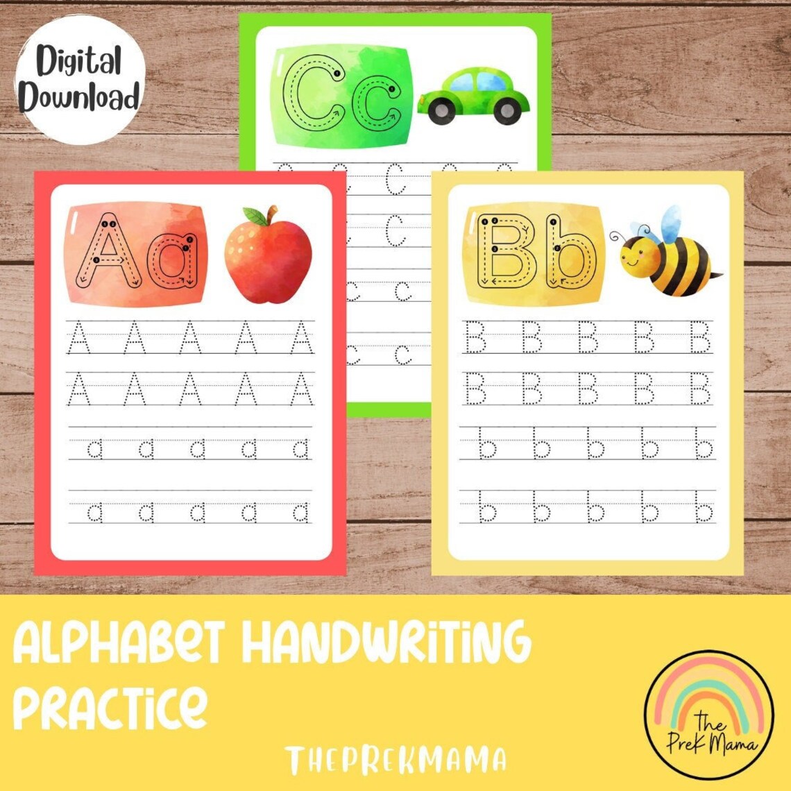 Alphabet Handwriting Practice Letter Tracing Preschool - Etsy