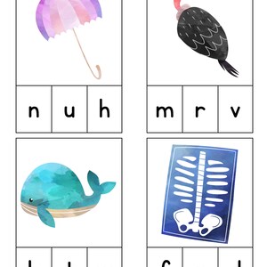 A to Z Beginning Sounds Clip Cards, Preschool Printable|, Kindergarten ...