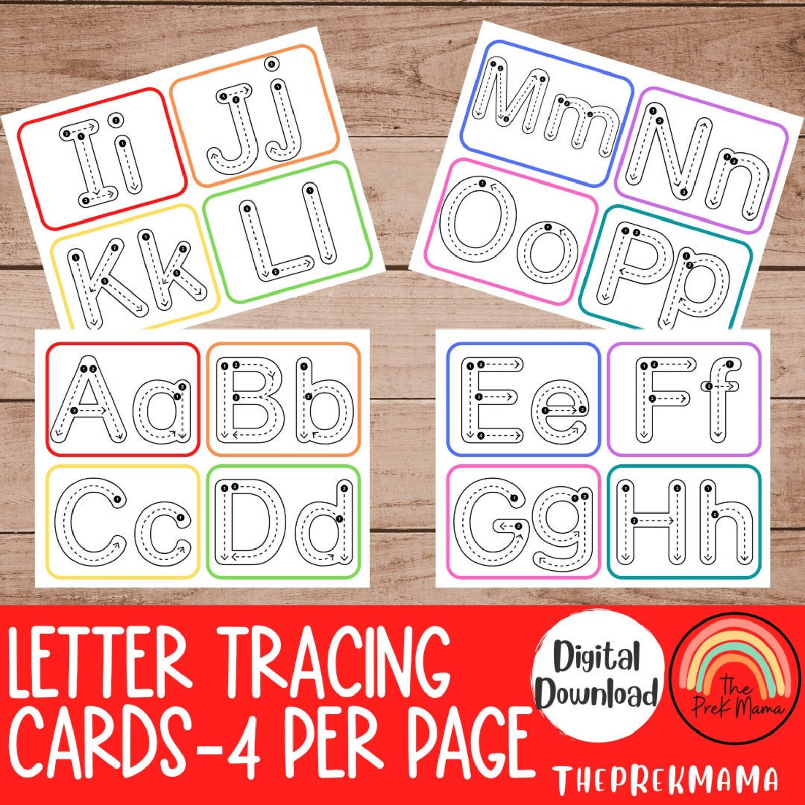 Letter Tracing Cards Preschool Activity Homeschool - Etsy
