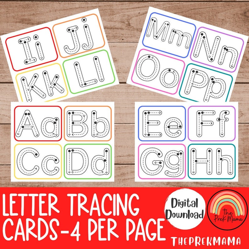 Letter Tracing Cards Preschool Activity Homeschool - Etsy