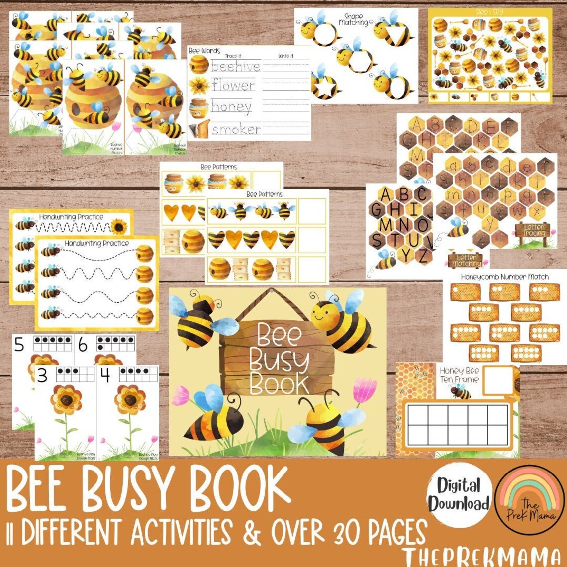 BEE Busy Book Montessori Homeschool Printable Preschool - Etsy