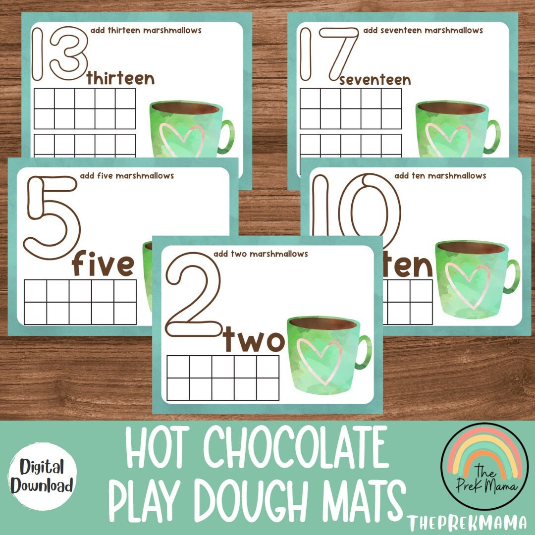 Hot Chocolate Play Dough Mats, Play Doh Mats, Toddler Activities ...