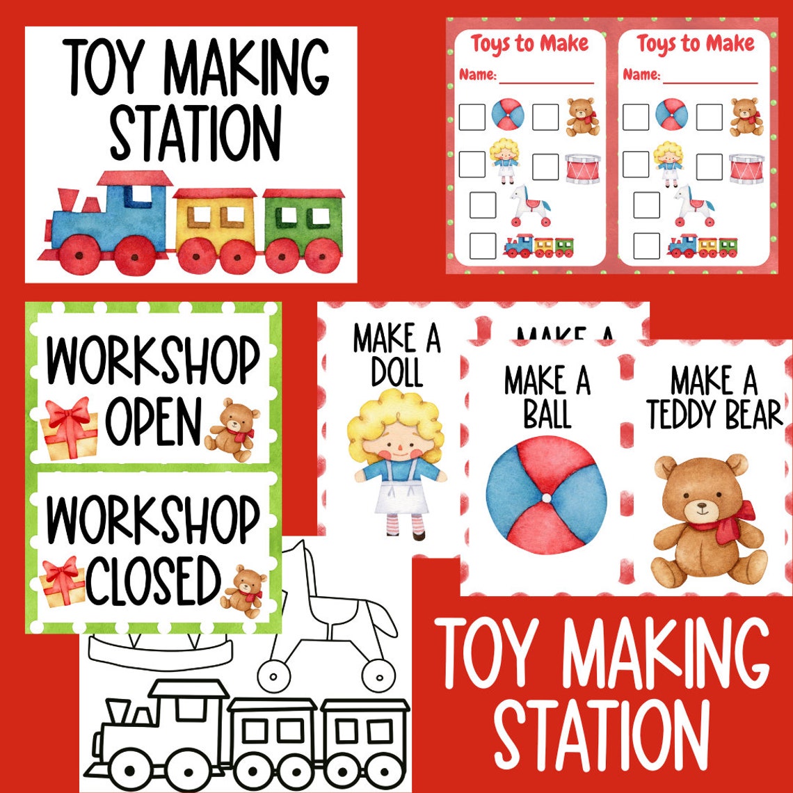 North Pole Santa's Workshop Dramatic Play Pretend Play - Etsy