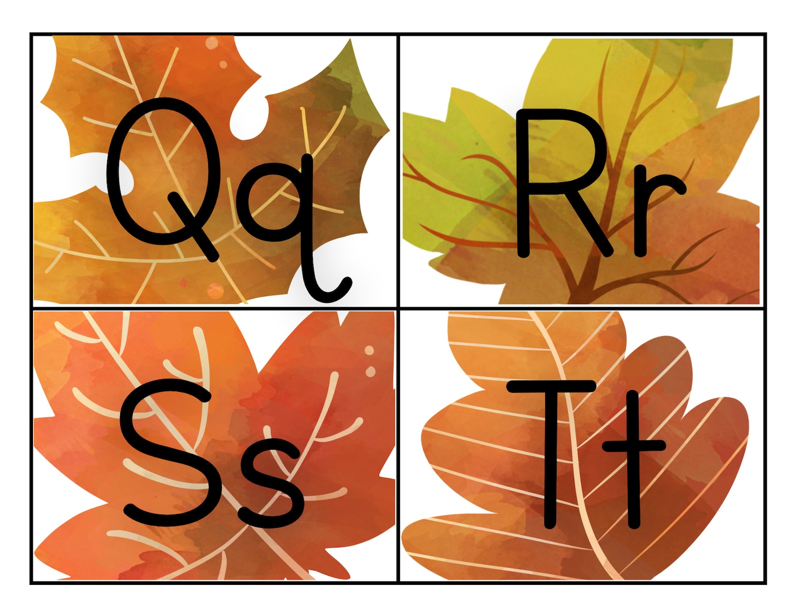 Leaf Alphabet, Sensory Bin Printable, Homeschool Resource, Preschool ...