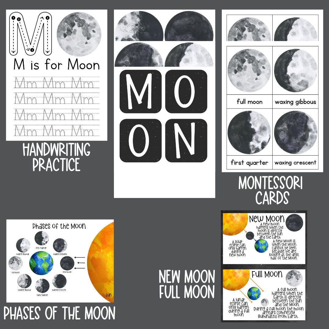 Moon Mini Unit Study, Homeschool Learning Materials, Educational ...