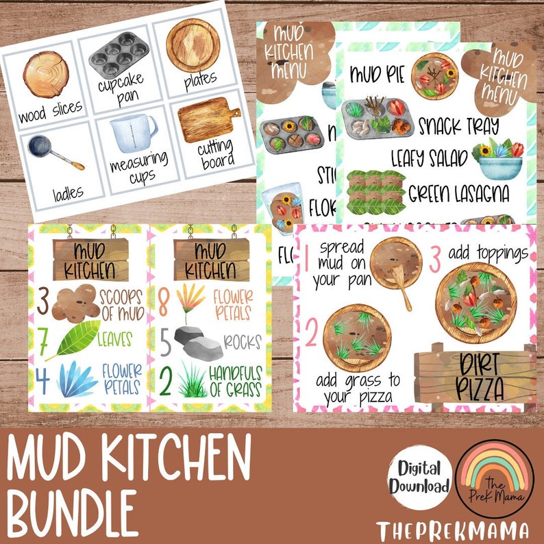 Mud Kitchen Bundle Preschool Printable Home School - Etsy