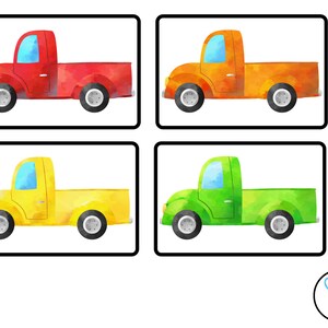 Cars and Trucks Color Sort, Preschool Worksheet, Preschool Printable ...