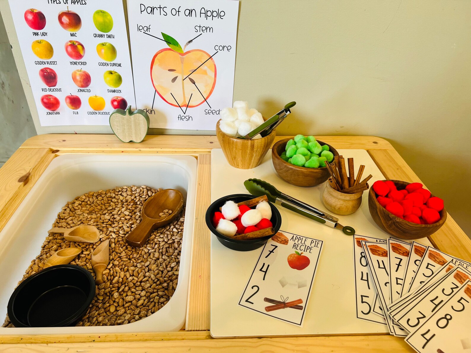 Apple Pie Recipe Cards Montessori Materials Homeschool - Etsy