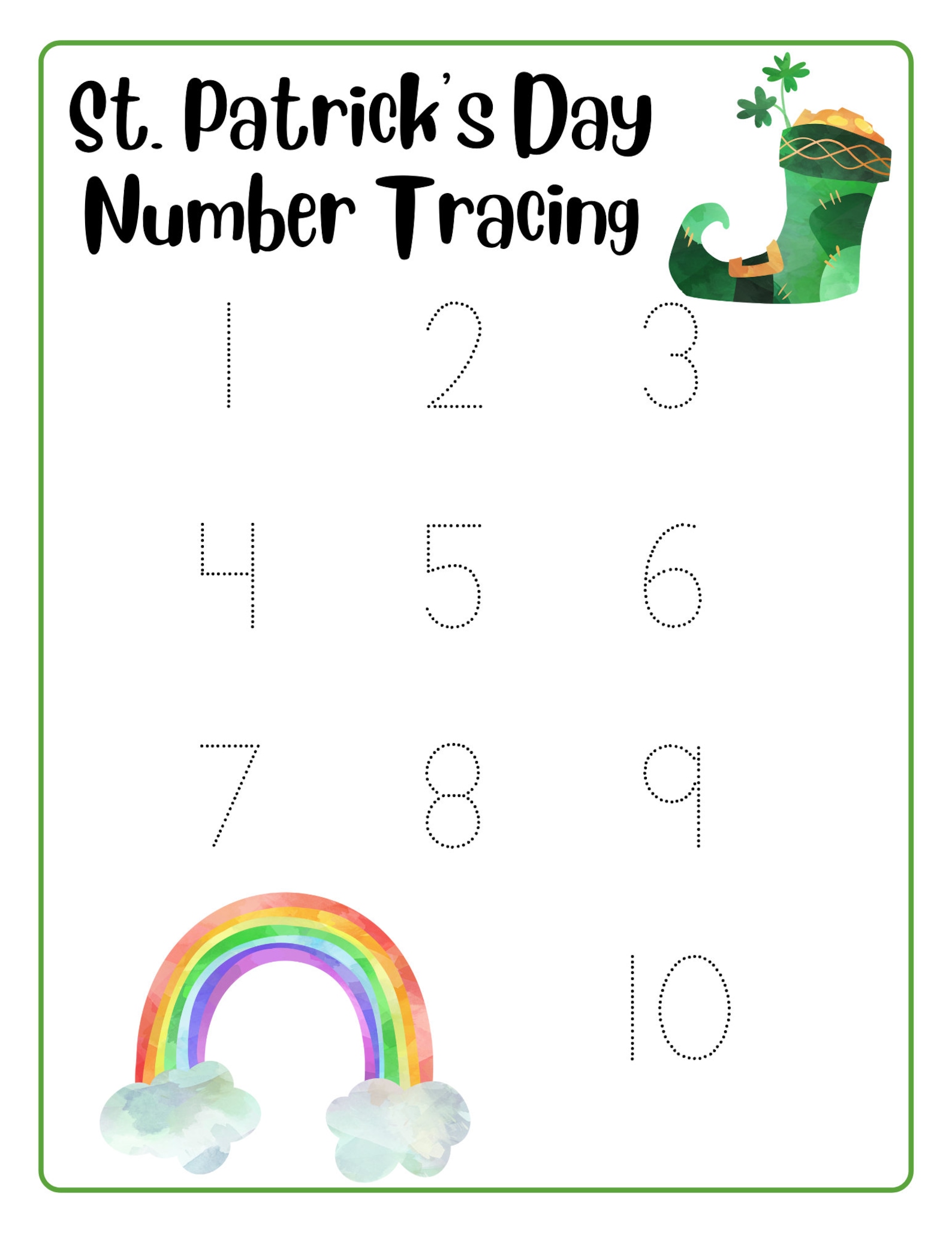 St. Patrick's Day Preschool Packet Preschool Worksheets | Etsy