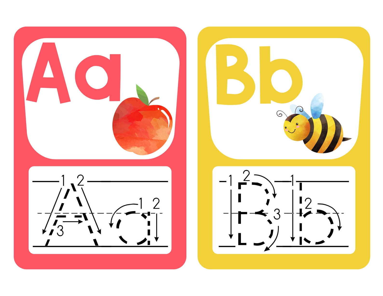 Letter Tracing Cards Preschool Printable Preschool - Etsy