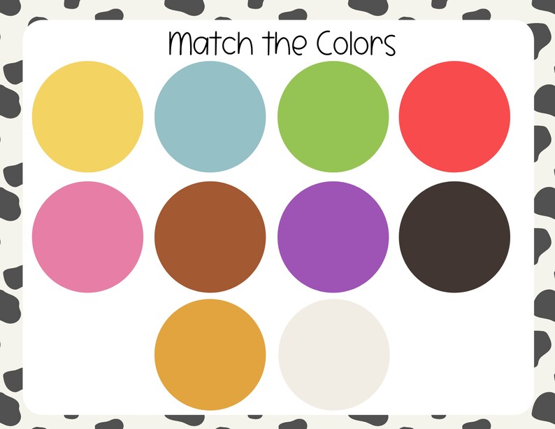 FARM Color Matching, Montessori Printable, Preschool Printable ...