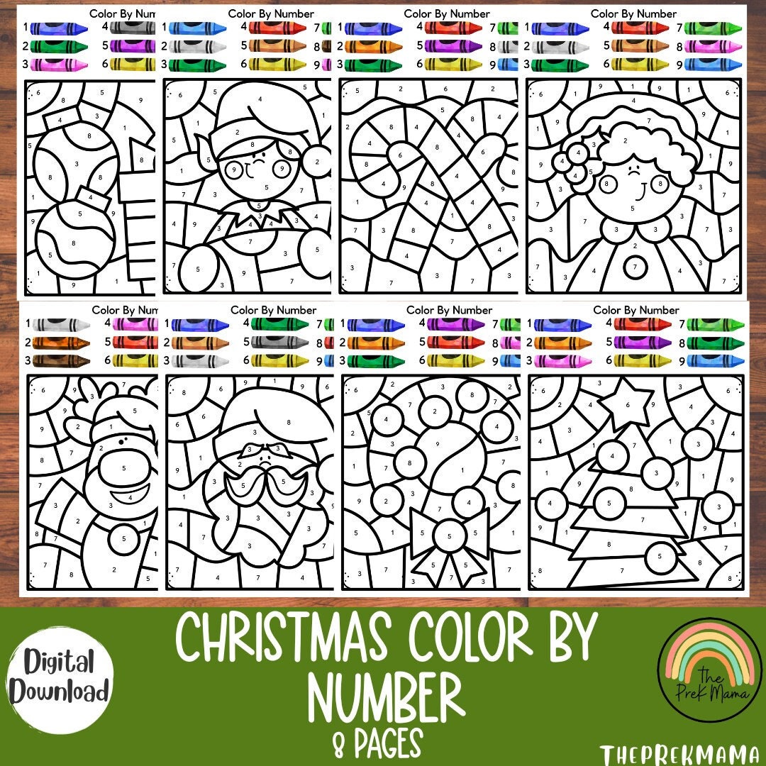 Christmas Color by Number, Christmas Preschool Printable, Homeschool ...